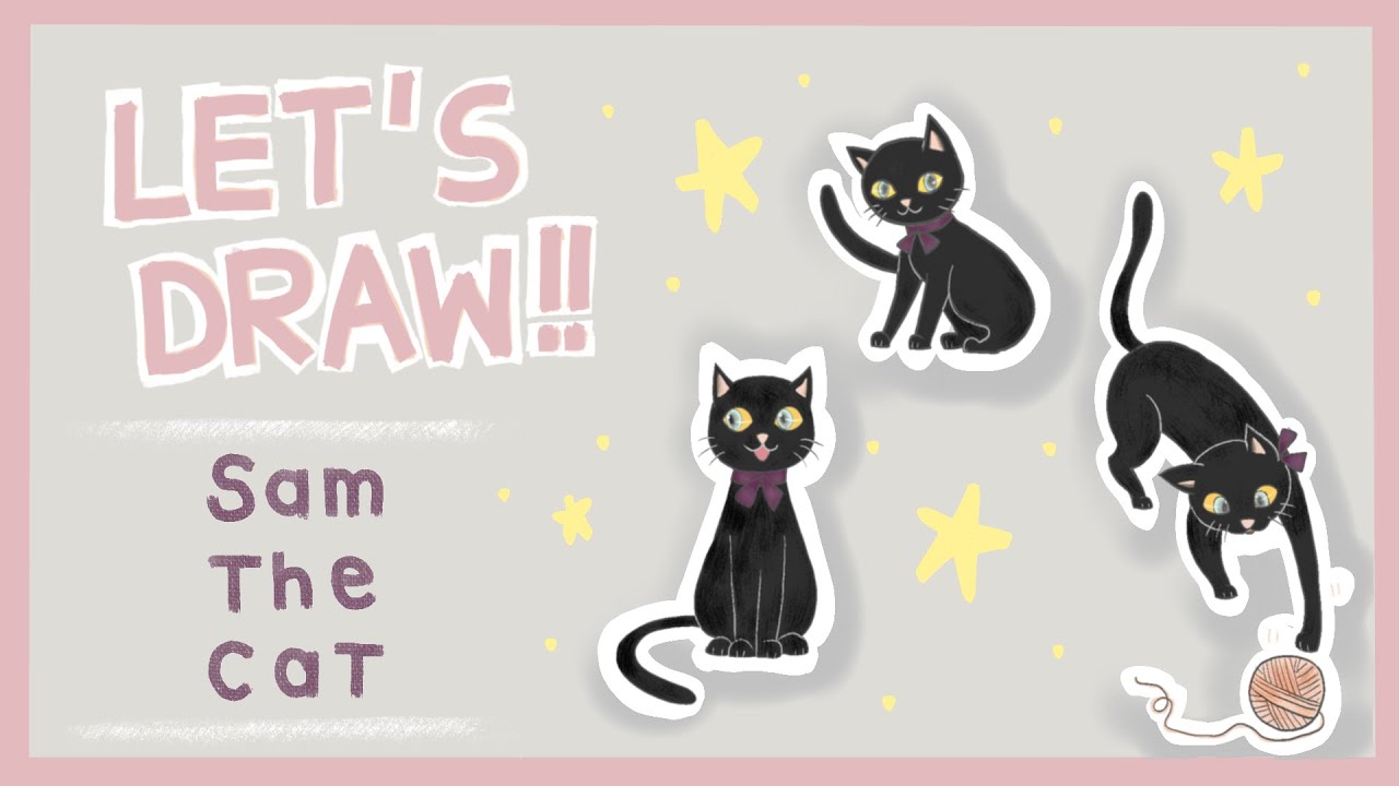 Draw with me 🎨 [Let's draw : Sam the Cat 🐱] iPad drawing with Procreate ...