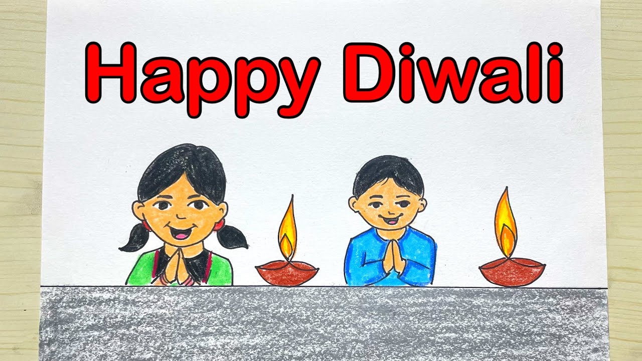 How to Make Diwali Drawing | Diwali Drawing Kaise Baniye | Diwali ...
