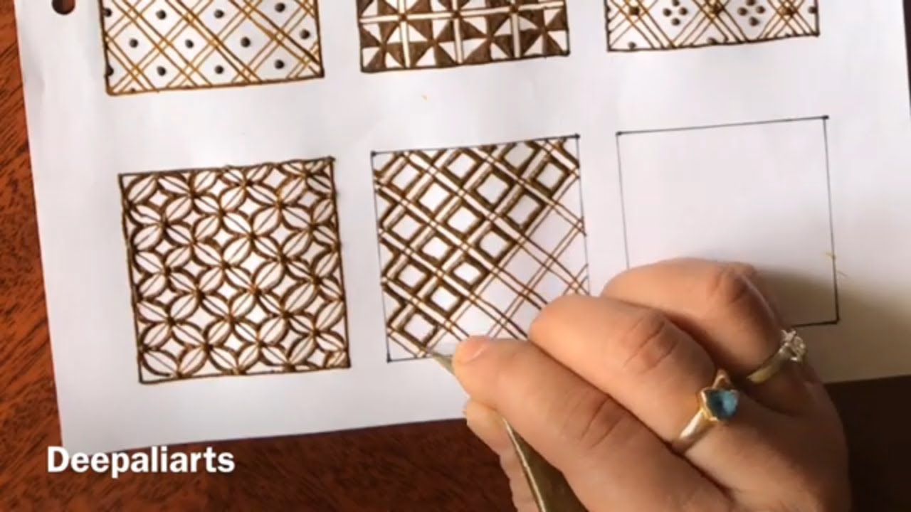 Tutorial-15, filler elements for intricate mehndi design | Learn Grid ...
