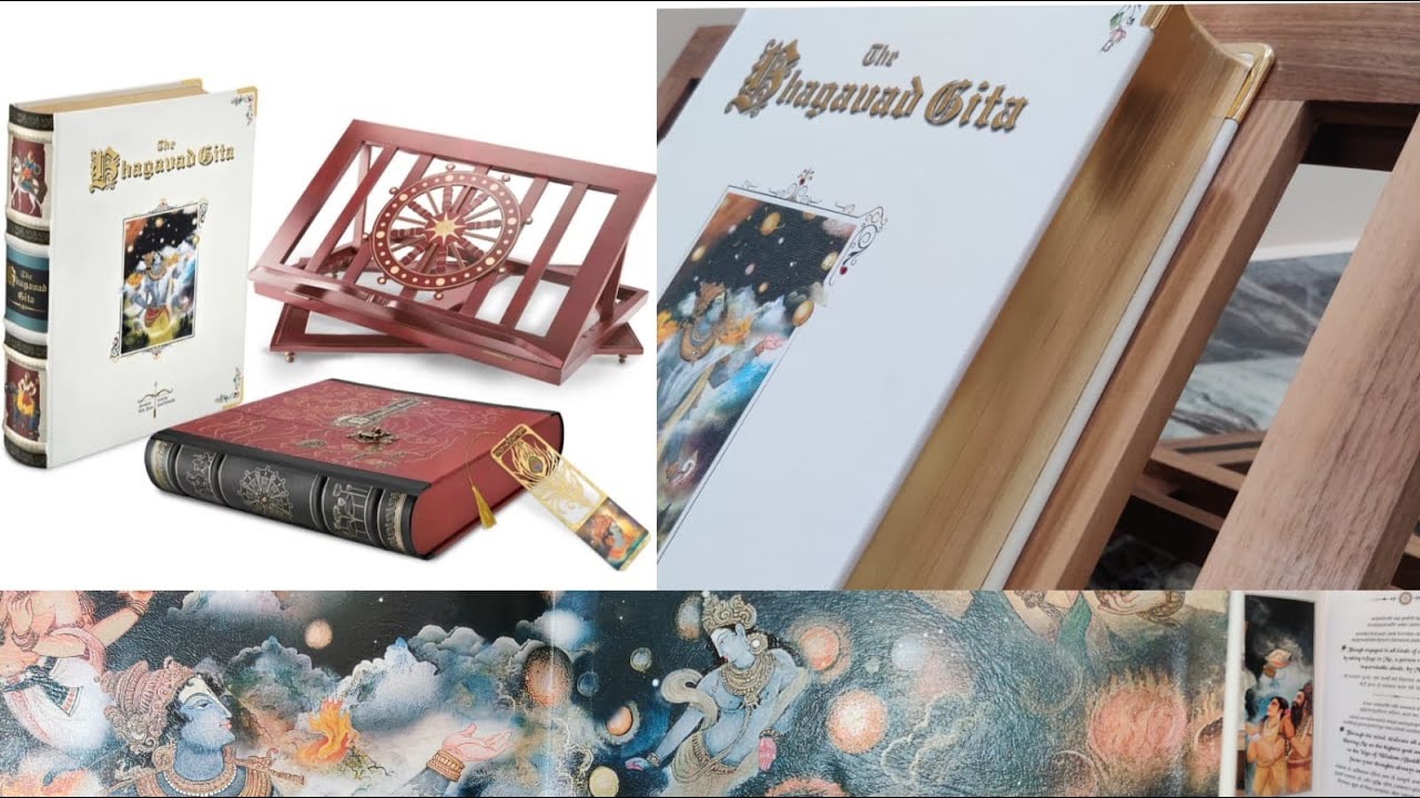 bhagavad geeta book and stand unboxing | bhagavad geetha book with 108 ...