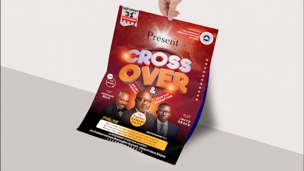 Church Flyer Design | How To Design Cross Overnight vigil flyer | in ...