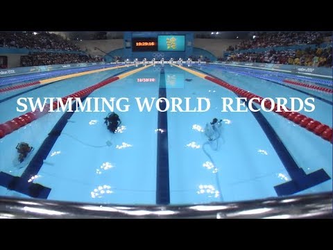 SWIMMING WORLD RECORDS (25) 50 m. freestyle men - YouTube