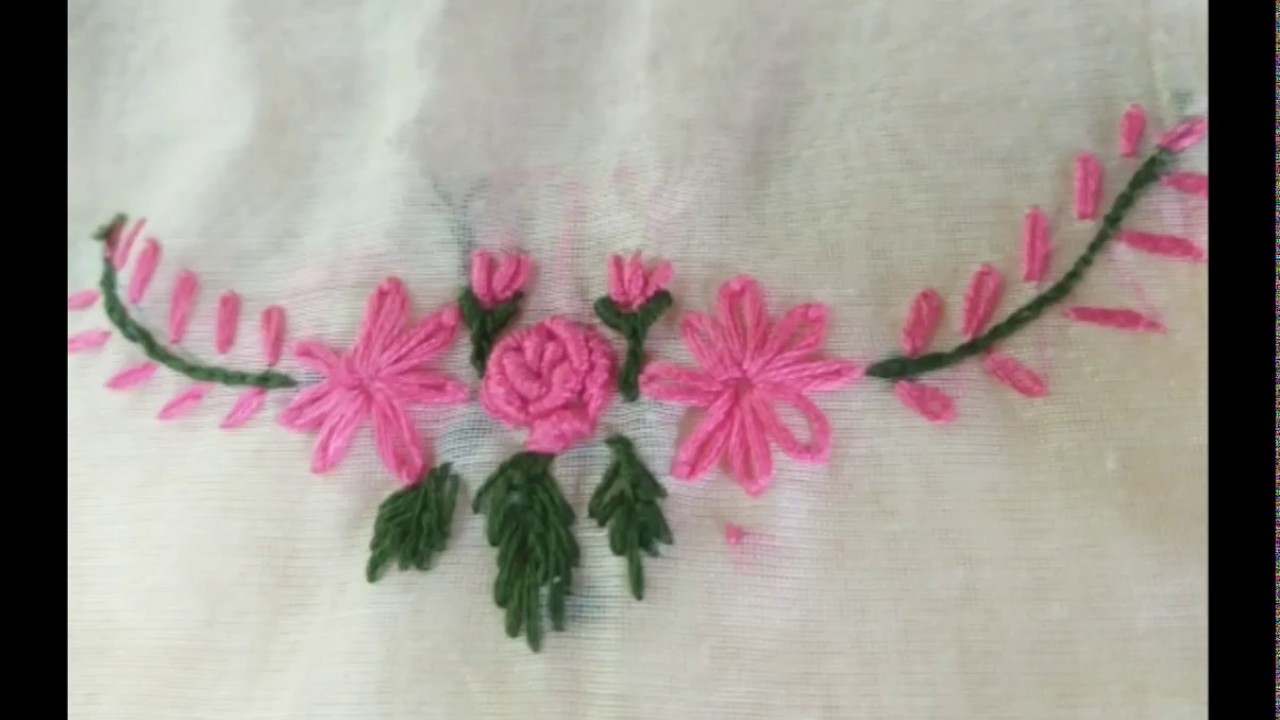 Beautiful hand embroidery designs - YouTube