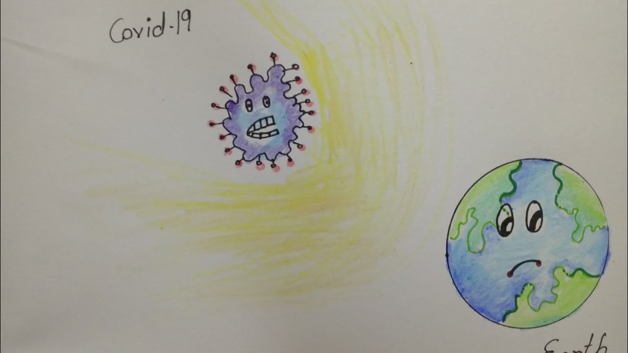 How To Draw CORONA VIRUS Easy Drawing Step-by-step || Stay home Stay ...
