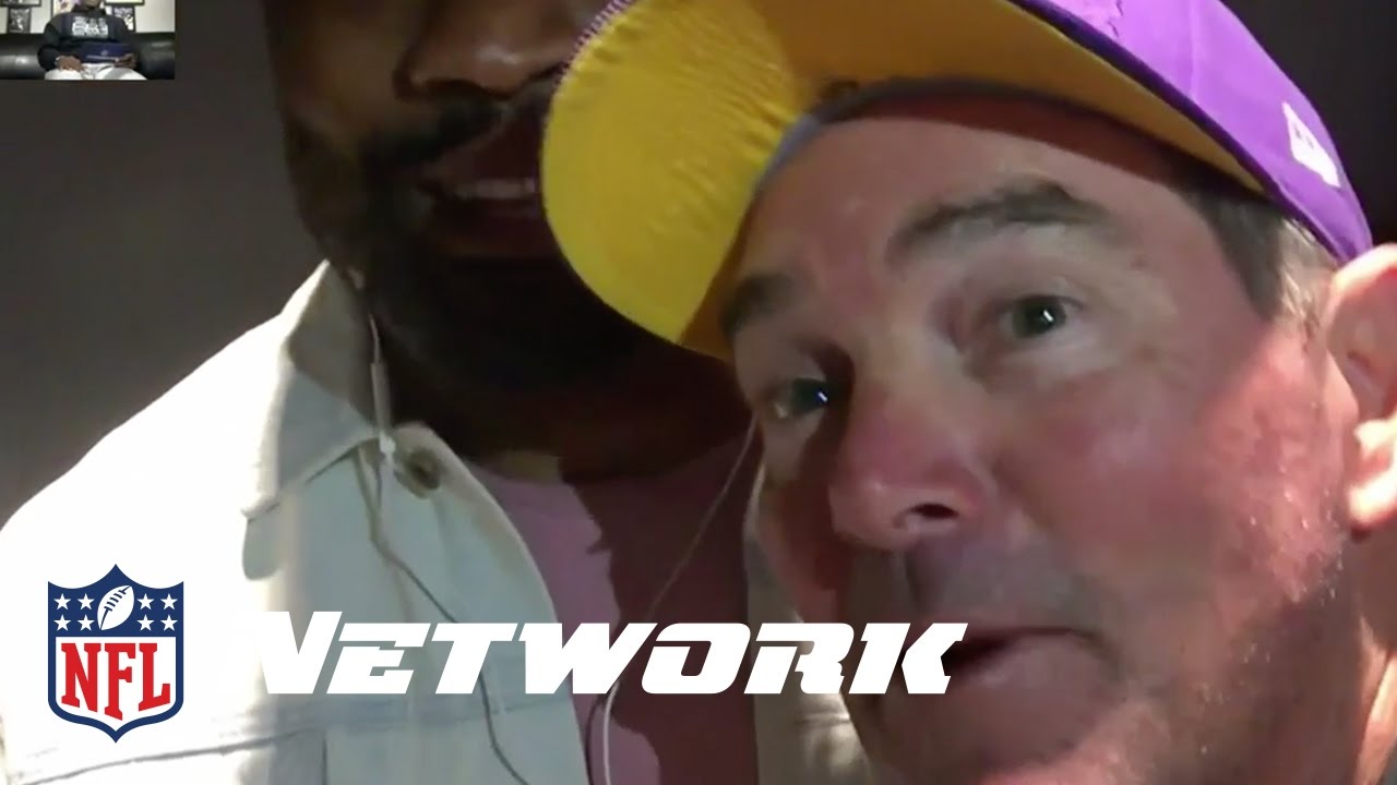 Mike Zimmer Photobombs Everson Griffen Interview with Deion Sanders! | NFL Network - YouTube