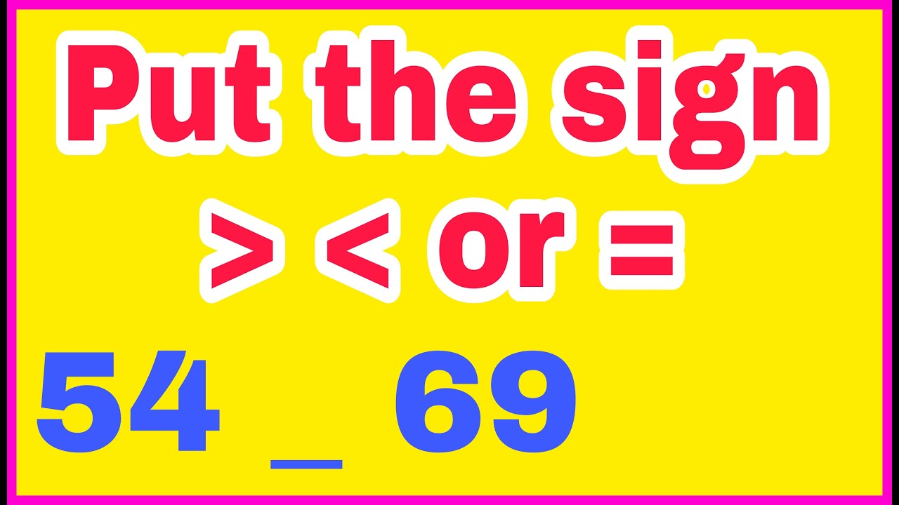 Maths | Put the Sign | Class UKG - 1st | Maths work | Exercise of put ...