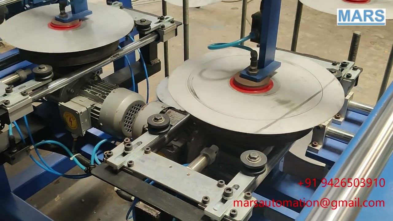 Automatic Circle Edge Deburring Machine - Utensil Circles - YouTube