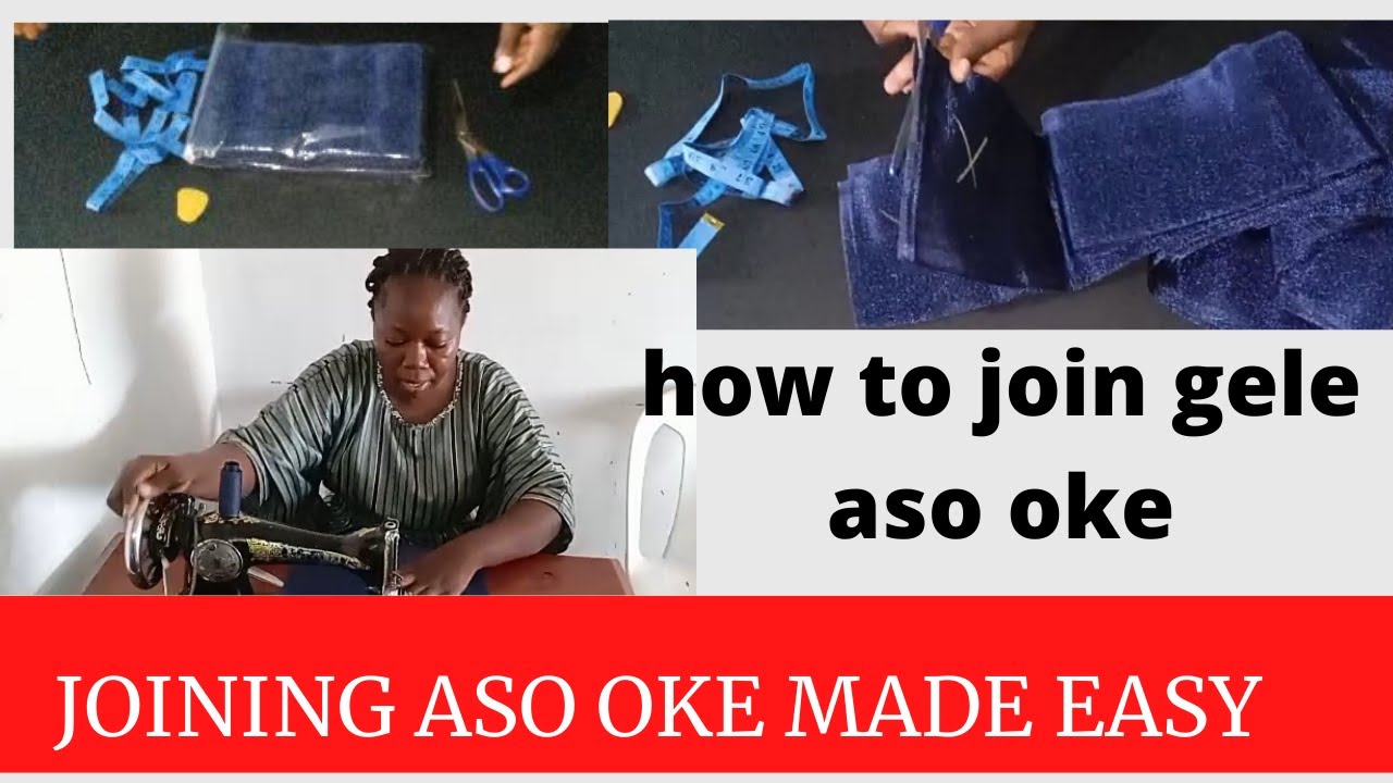 gele making with aso oke 1 ( joining of aso oke ) - YouTube