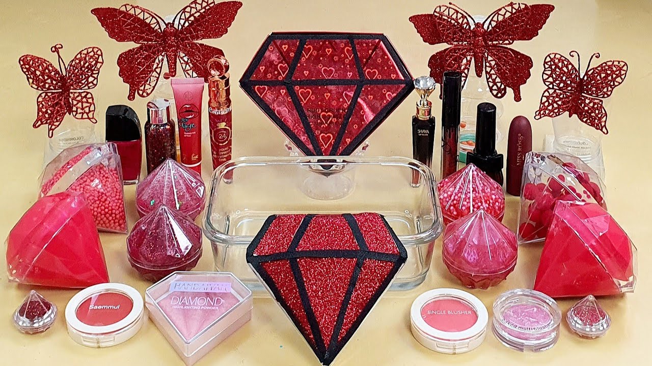 RED DIAMOND Slime Mixing Random Into Slime! Satisfying Slime Video ASMR ...