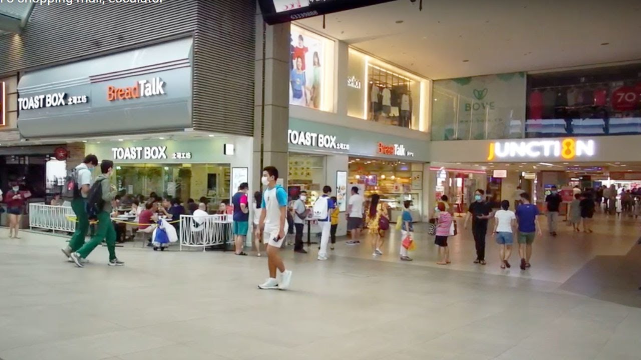 Singapore Junction 8 shopping mall, escalator - YouTube