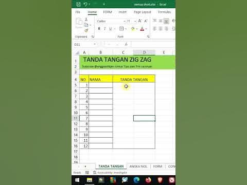 Cara membuat kolom tanda tangan zig zag di excel #tutorialexcel - YouTube