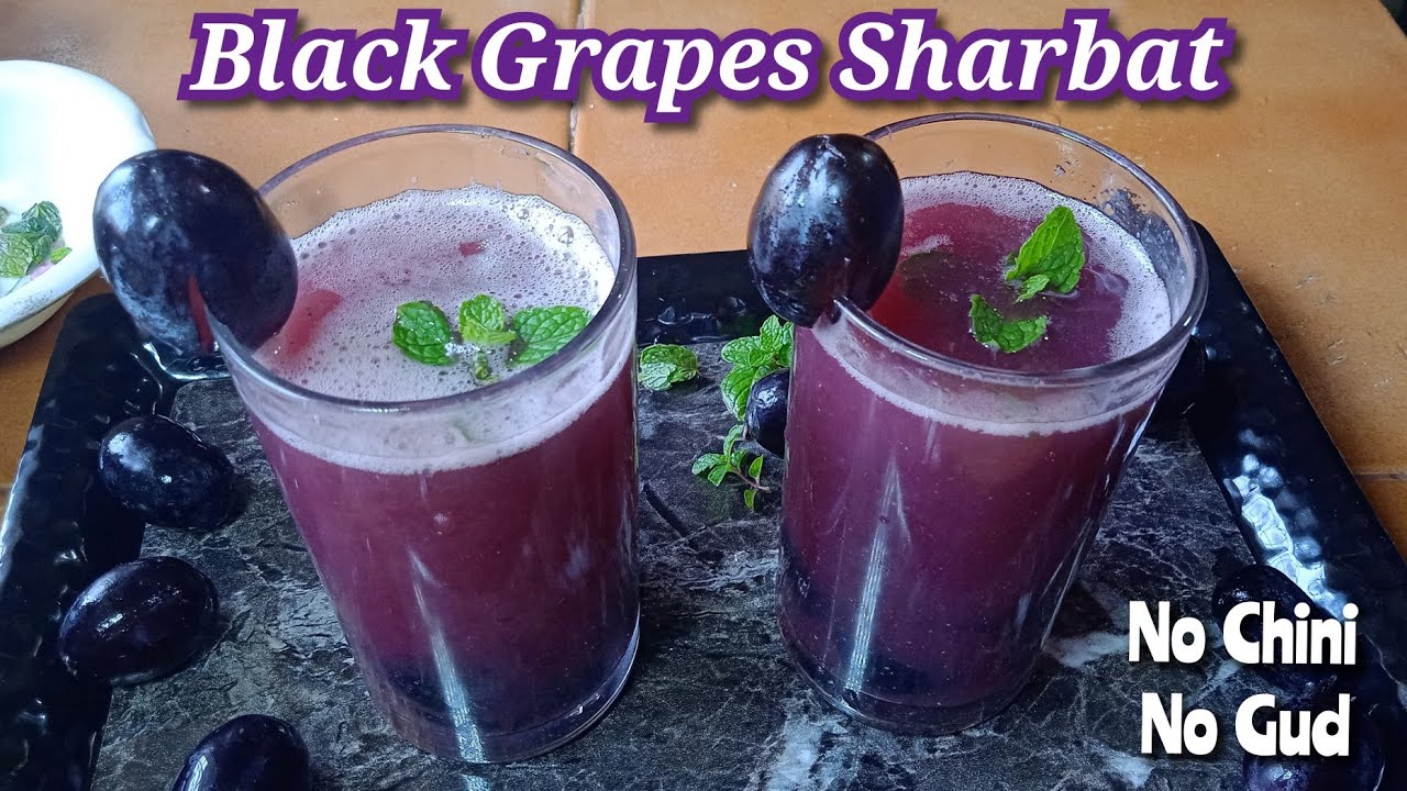Black Grapes Sharbat | Homemade Grape Juice | Refreshing Summer Drink ...