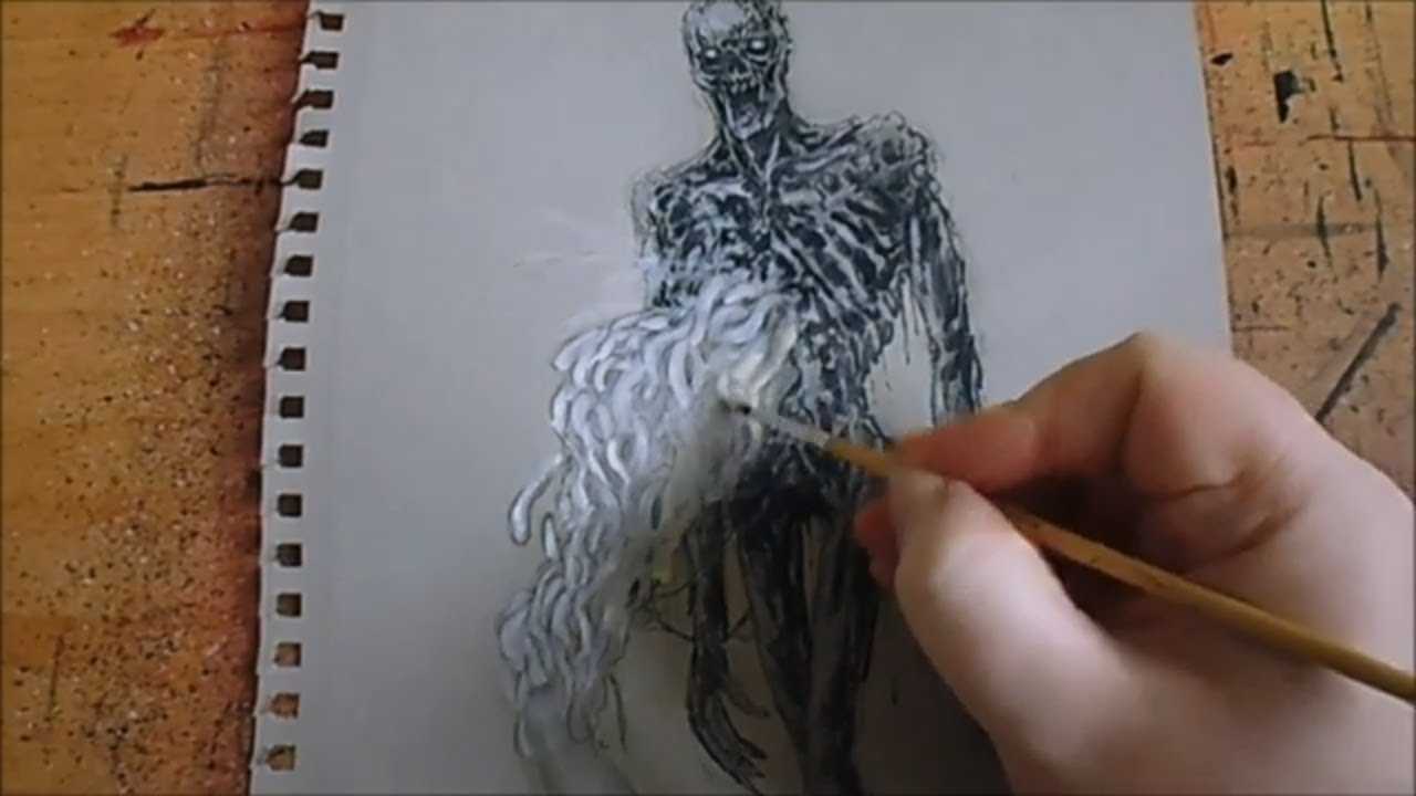 Drawing An Infested Corpse From The Dark Souls 3 Game - YouTube