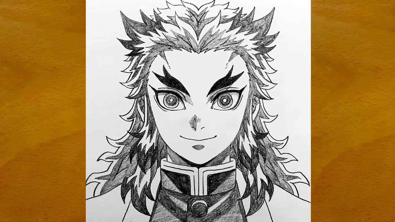How to Draw Rengoku from Demon Slayer || Kyojuro Rengoku Sketch || Easy ...