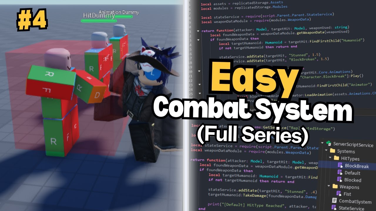 [Part4] Roblox Combat System for Beginners | Hit Reaction Types - YouTube