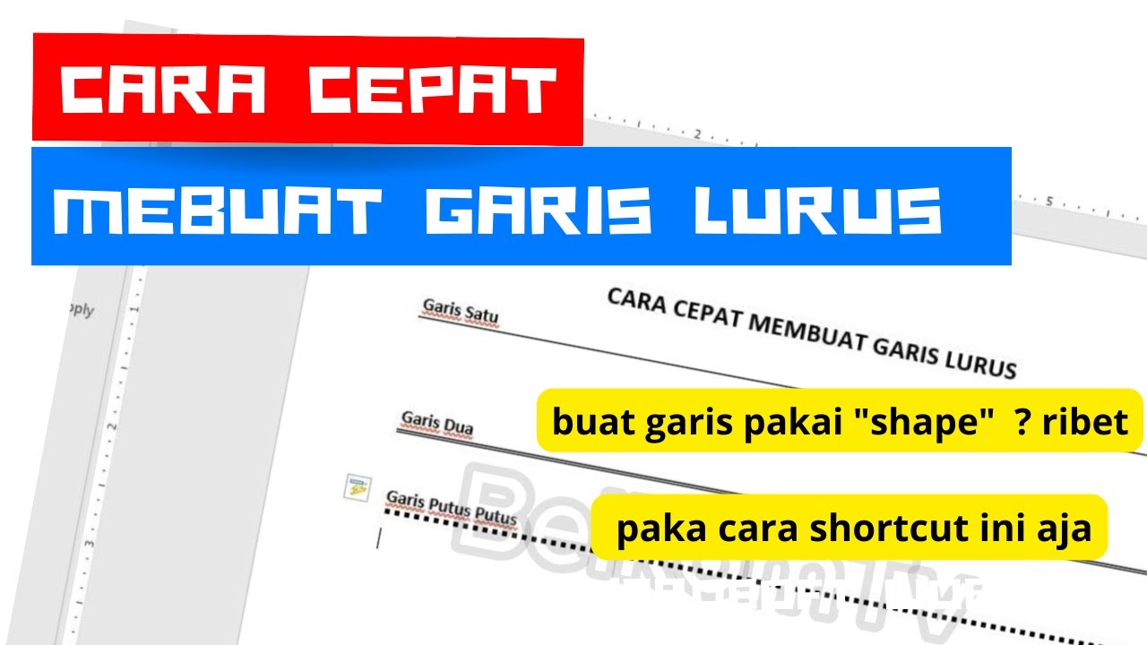 cara cepat membuat garis lurus di microsoft word || shortcut garis ...