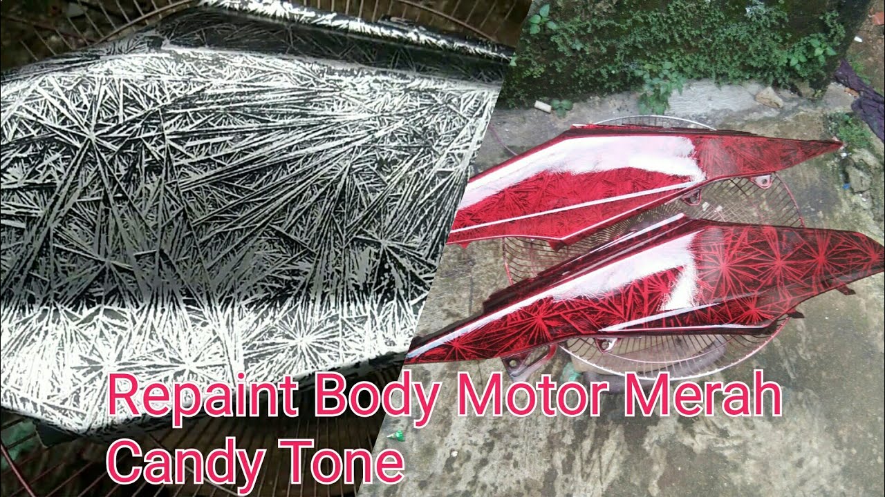 Belajar Repaint Body Motor Merah Candy Tone Cristal fx Kalian juga bisa ...
