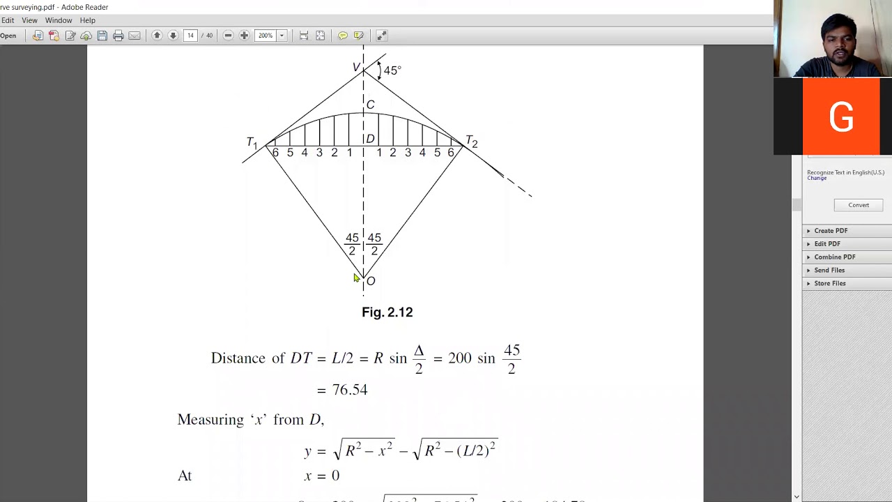 Setting out simple curve by ordinate from long chord - YouTube