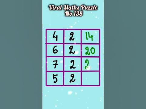 Viral Maths Puzzle No 138 #driveyourlogic - YouTube