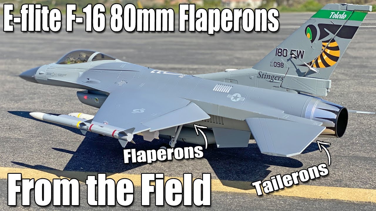 Flaperons & Tailerons Testing with the E-flite F-16 80mm EDF - YouTube