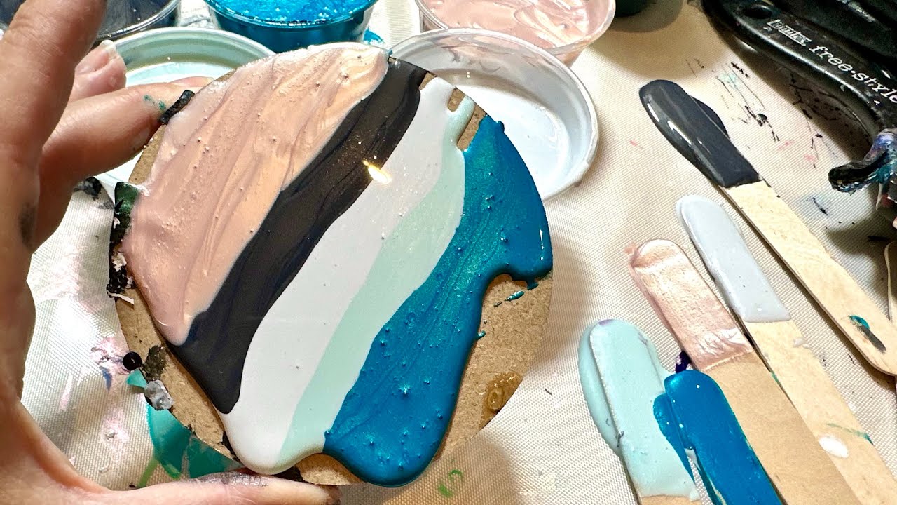 #325 Making Custom PEARL Base (Pillow) Paints! 😍Bloom Technique/ Pour ...