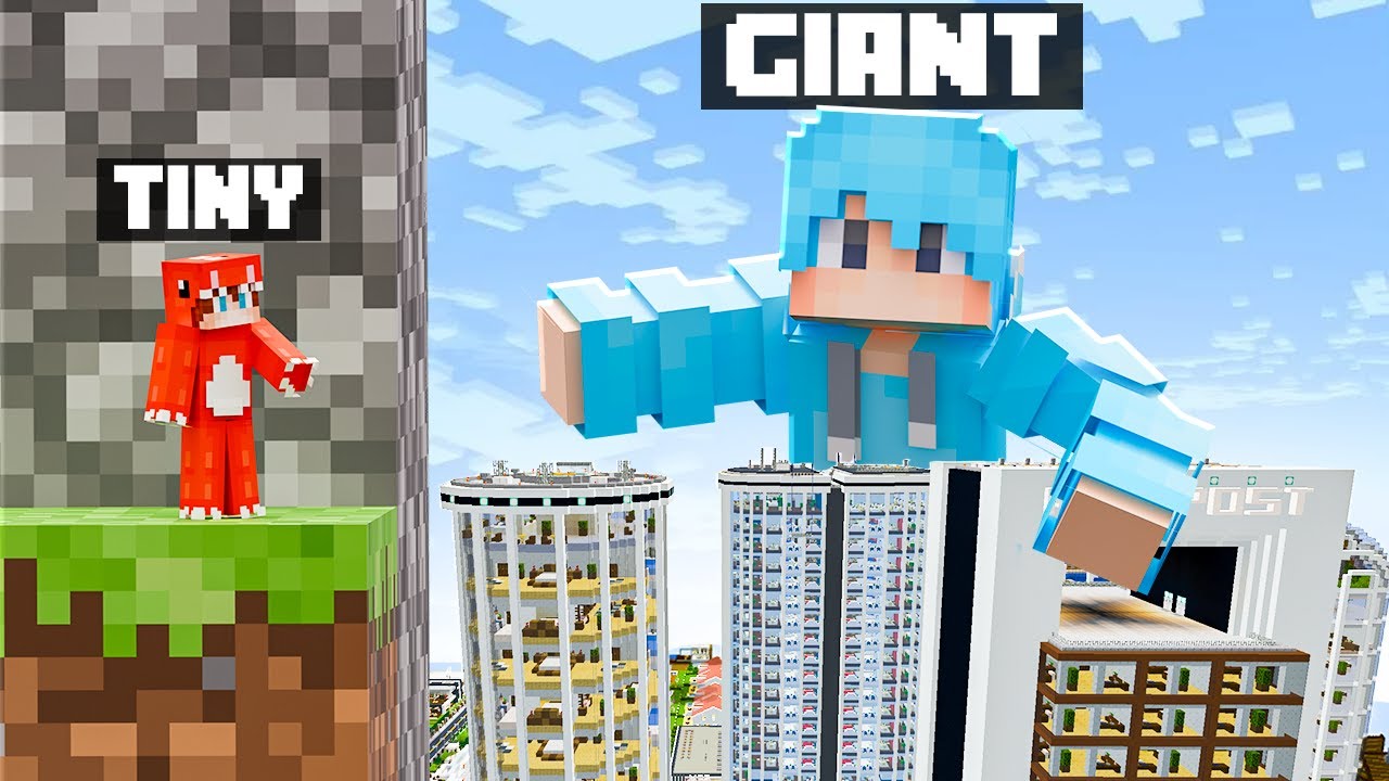 TINY vs GIANT Hide and Seek in Minecraft Prop Hunt! - YouTube