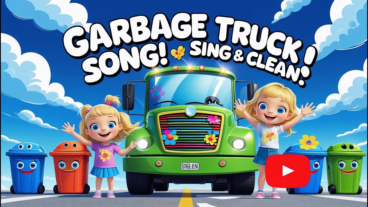 Garbage Truck Song for Kids 🚛 | Jiji and Lili Sing & Clean the Town ...