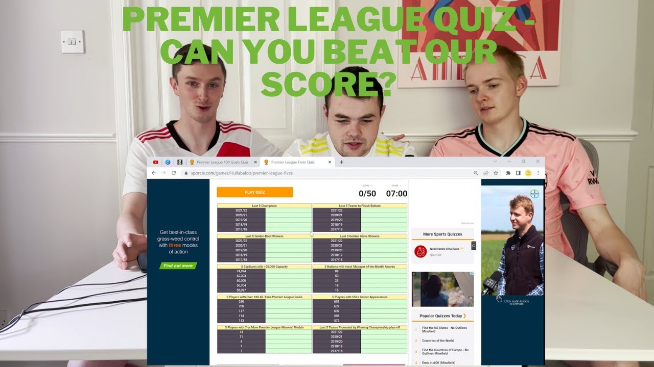 FOOTBALL QUIZ! - PREMIER LEAGUE CATEGORIES QUIZ - the flat chat Season ...