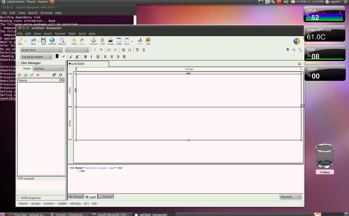 Install Kompozer html manager - YouTube