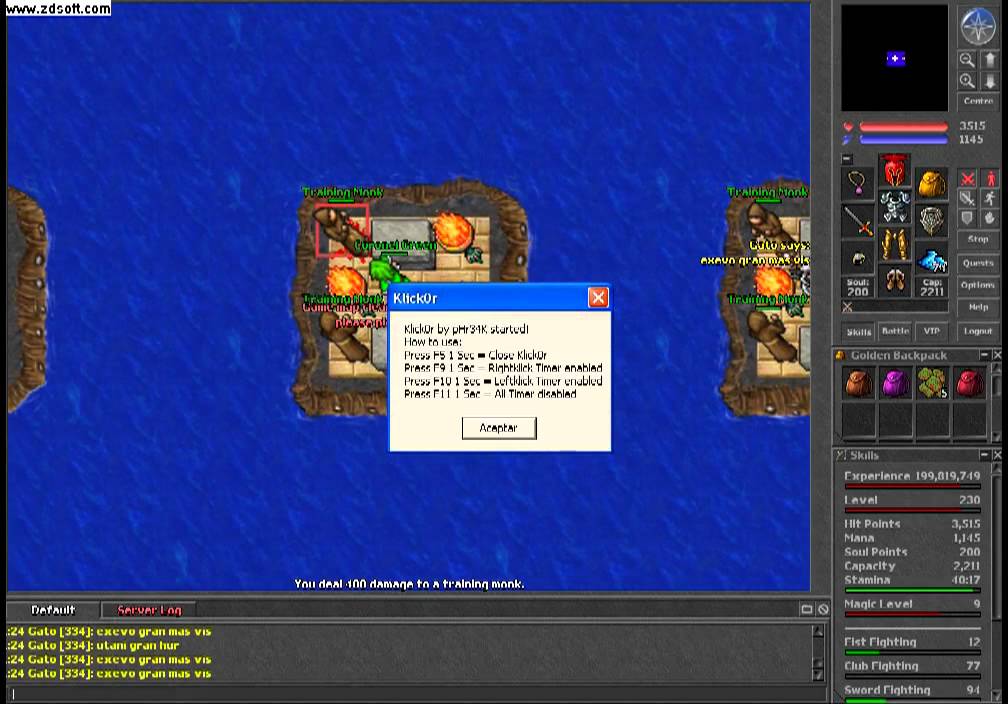 Autoclick para hacer skills en Tibia - YouTube