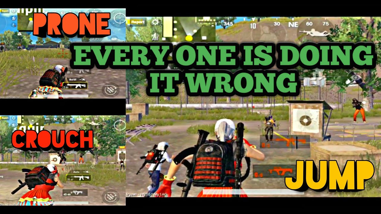 Pubg Mobile True Guide | How To Crouch Prone And Jump| Faster Movements ...