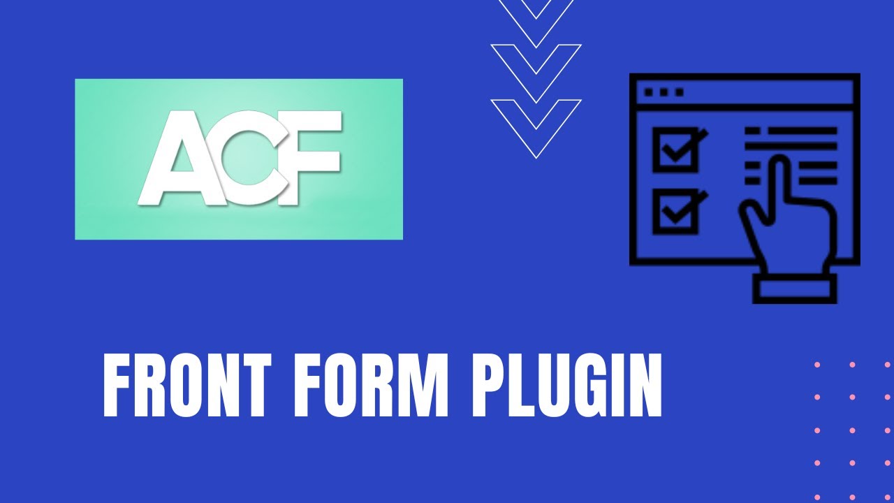 Add ACF front form without writing code | ACF Front Form | Bili Plugins ...