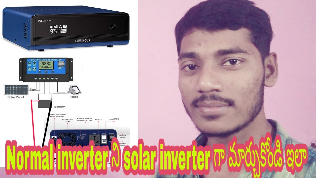 How to change normal inverter to solar inverter // in telugu // GODUGU ...