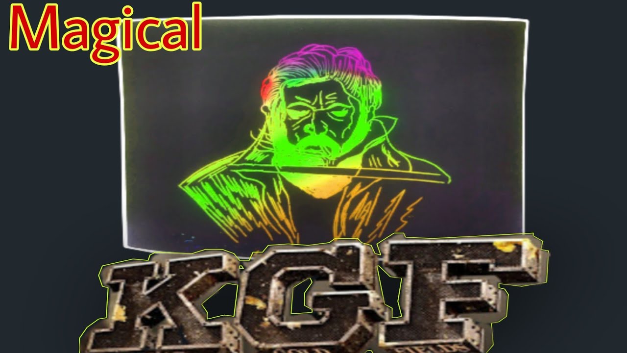 KGF Drawing On Black Magical Paper || kgf drawing easy || kgf sketch ...