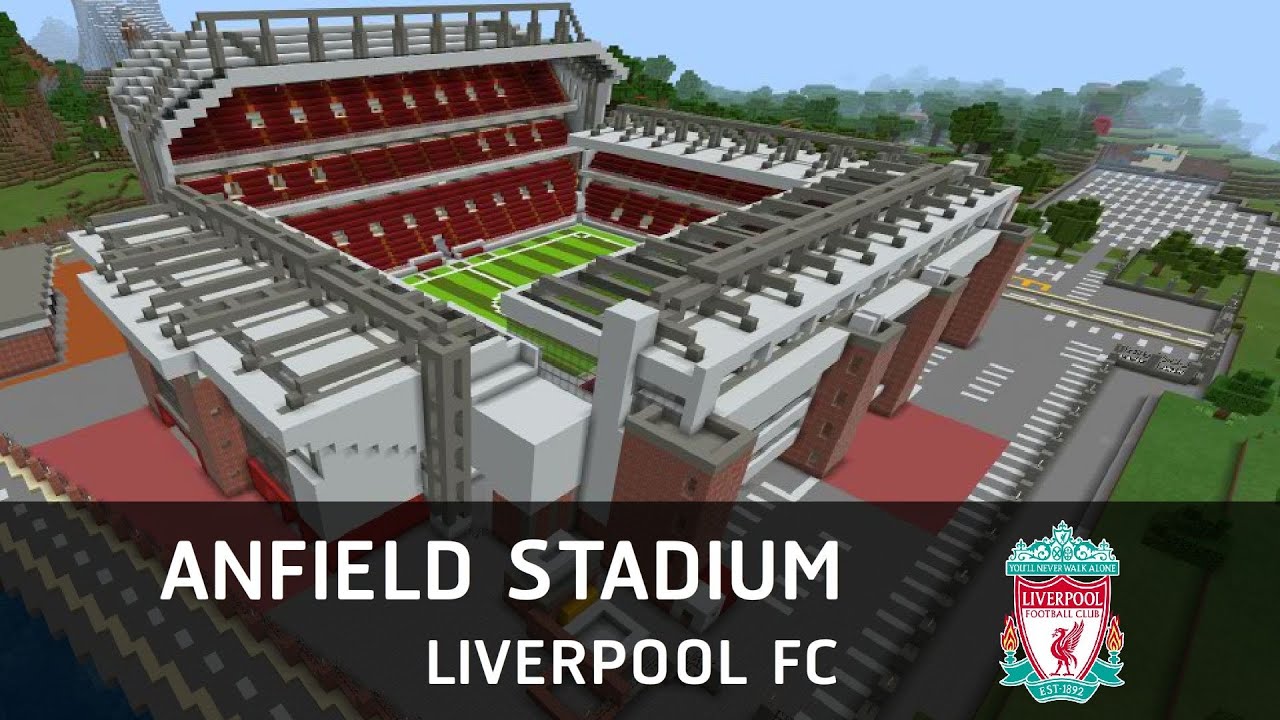 Minecraft : ไปเที่ยวสนาม Anfield Stadium กัน - YouTube