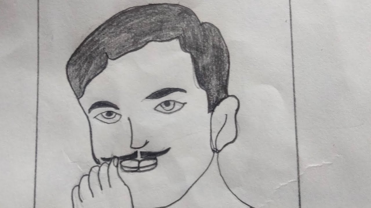 चंद्रशेखर आजाद का आसान चित्र बनाना सीखे | Chandra Shekhar Azad Drawing ...