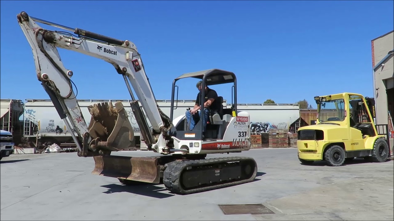 2007 Bobcat 337 Compact Excavator with 341 Long Arm and Bucket - YouTube