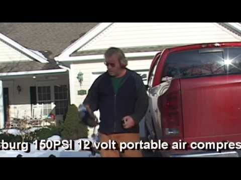 Review of Harbor Freight Portable 150 PSI 12 Volt Air Compressor Model ...