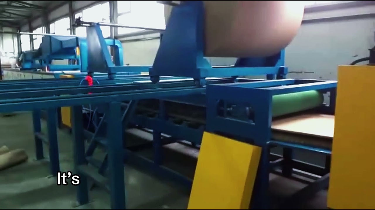 【蜂窝纸面板复合线】Honeycomb paper panel lamination line - YouTube