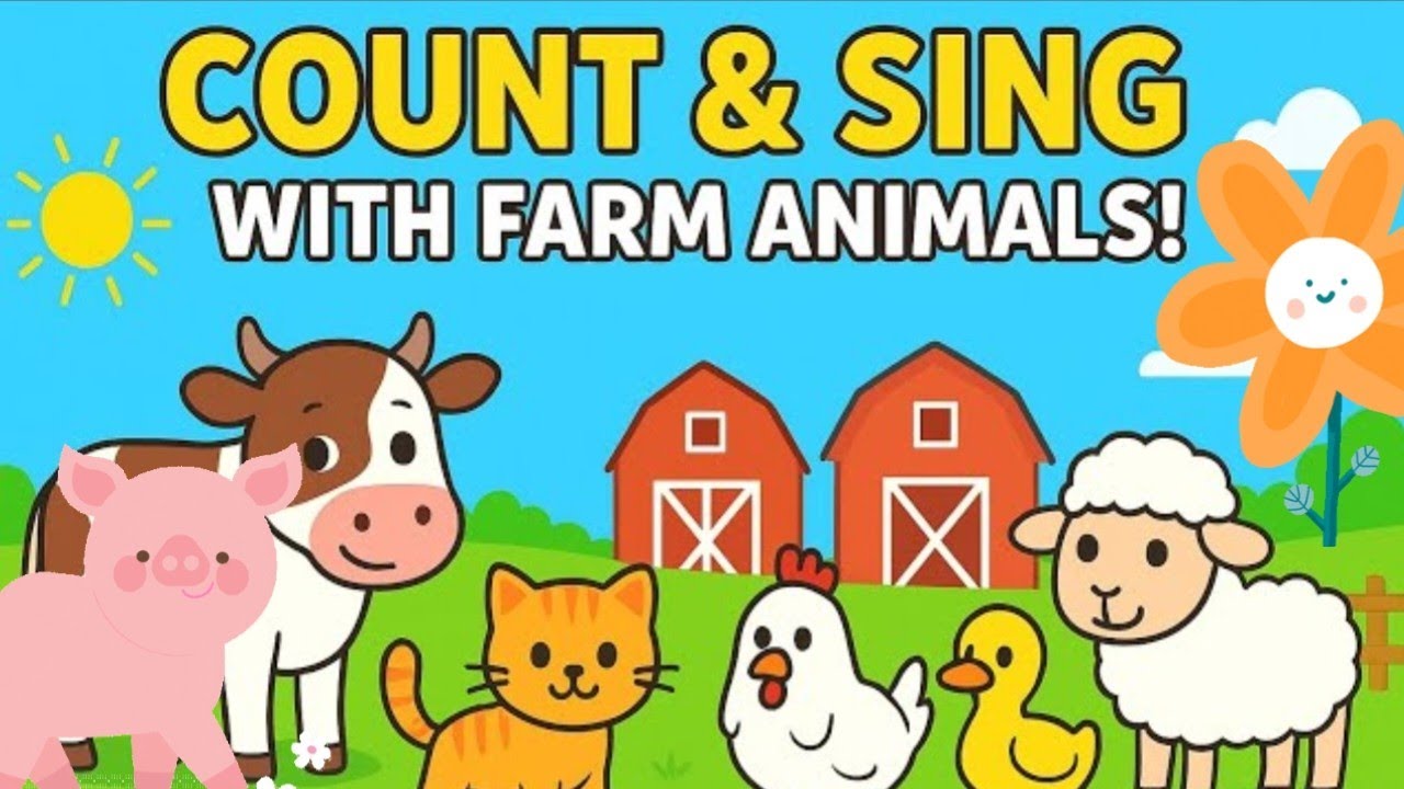Learn How to Count with Farm Animals | Counting on the farm | Nursery ...