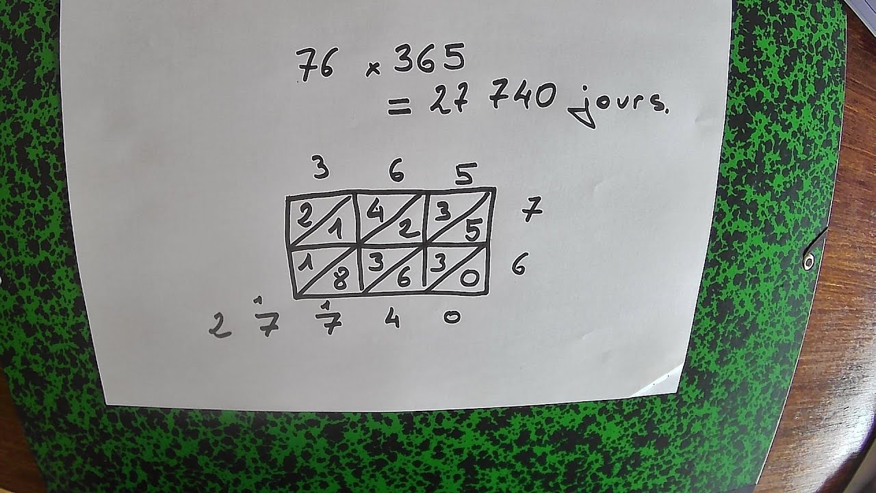 Muliplication par la méthode "per Gelosia" - YouTube