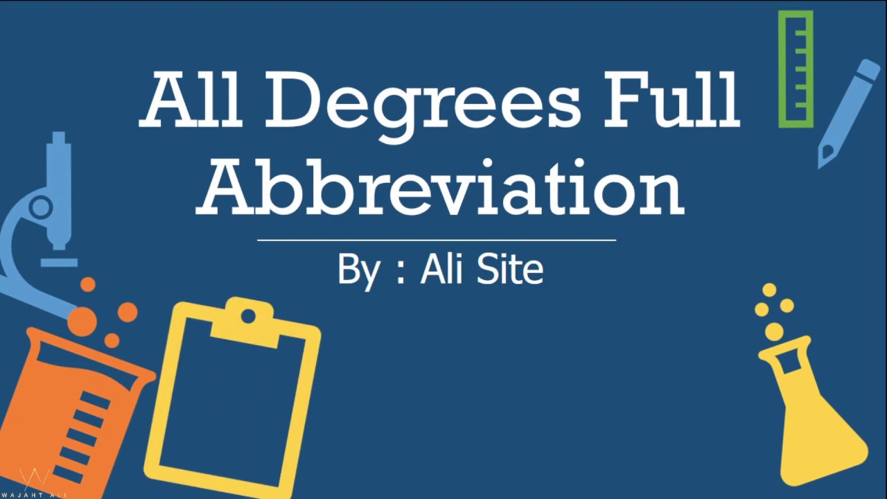 all degrees full form - YouTube