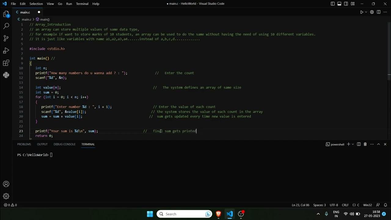 Array in C - YouTube