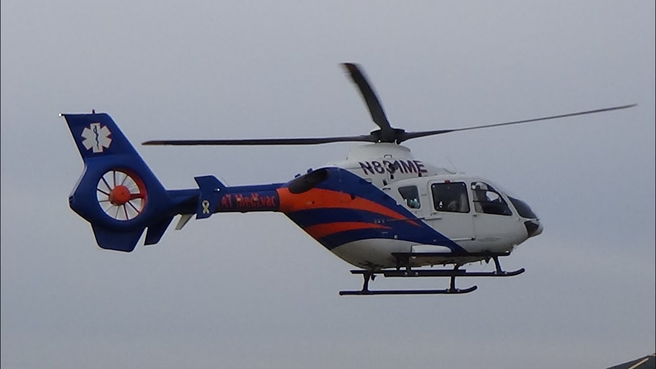 Life Star EC-135 T2+ Helicopter Landing, Take Off, Full Sound ...