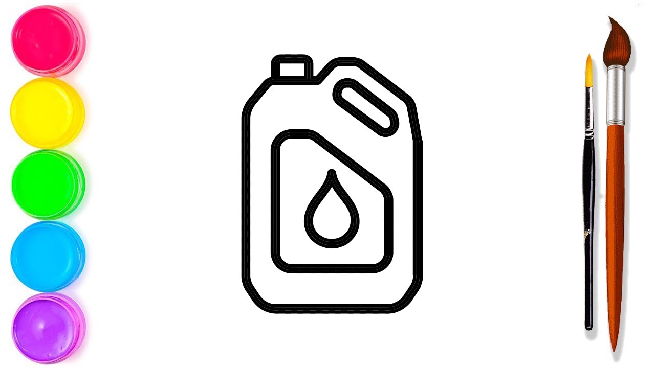 Drawing, Painting and Coloring jerry cans for kids | Easy way to paint ...