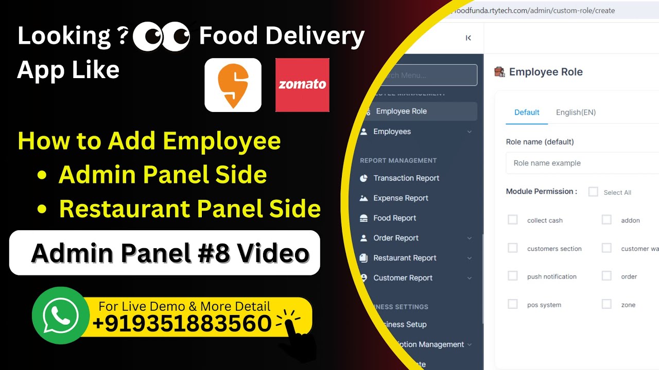 How to add employee by admin panel side || Food Delivery Project # ...