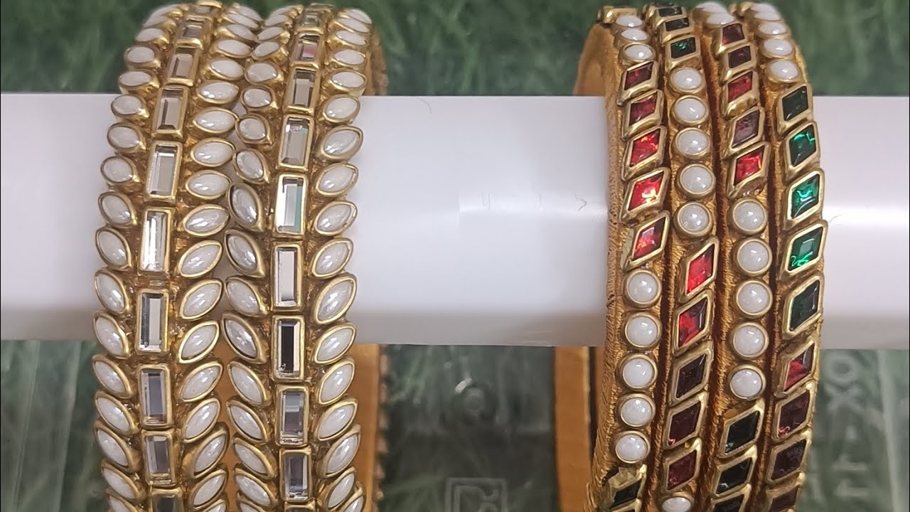 DIY silk thread pearl themed bangles set 😍 customized kundan bangles ...