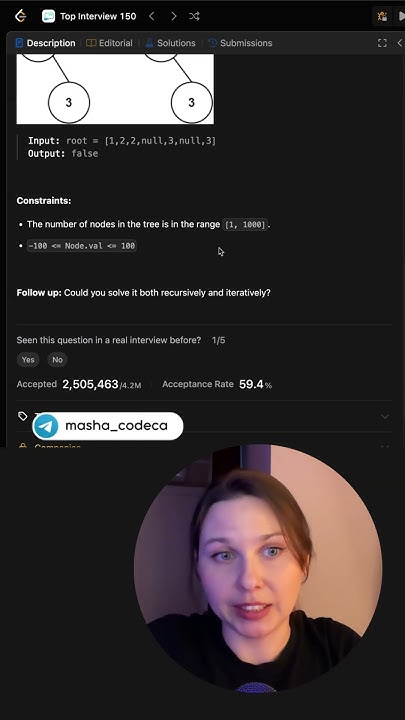 leetcode 101 разбор задачи #shorts #leetcode #алгоритмы - YouTube