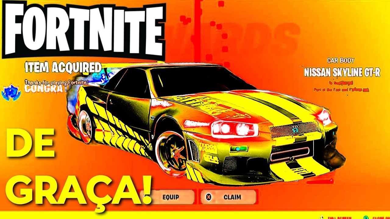 Como pegar de graça Carro Nissan Skyline GT-R R34 , recompensa Rocket ...
