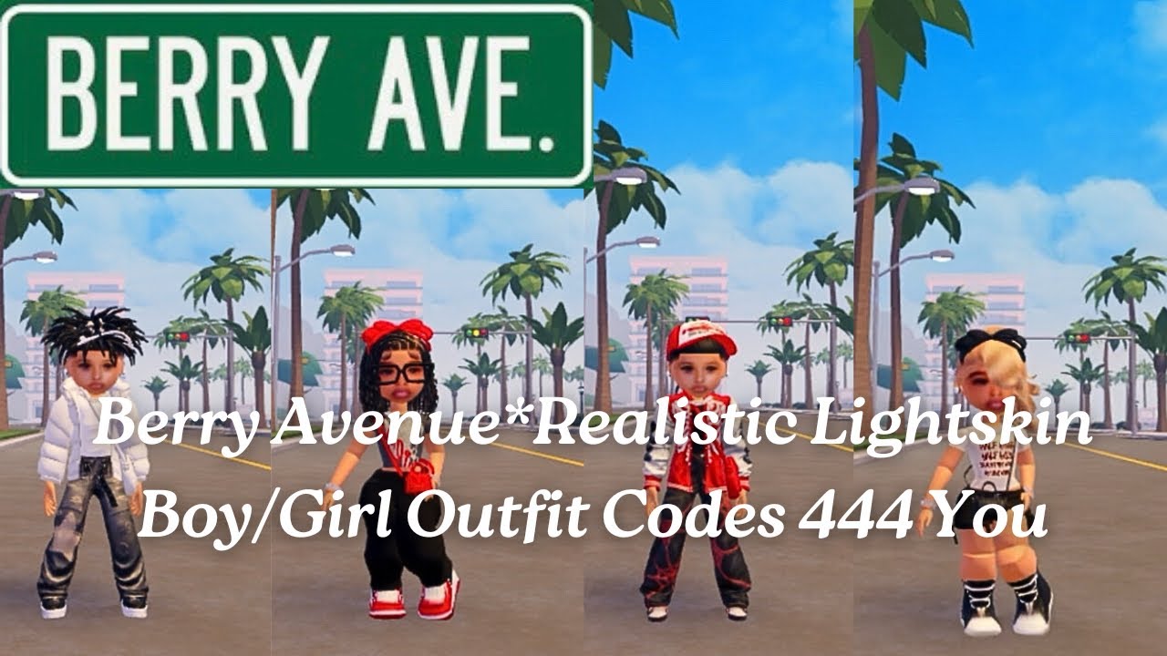BERRY AVENUE* Realistic Lightskin Kid Boy/Girl Outfit Codes - YouTube